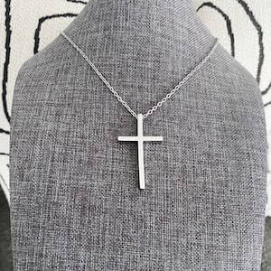 XL Large Stainless Steel Thick CROSS NECKLACE for Man or Woman, Chain ...