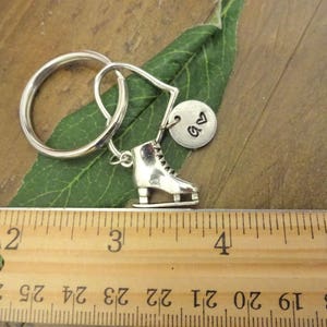 3D ICE SKATE KEYCHAIN on Heart Personalized With Initial Charm - Ice ...