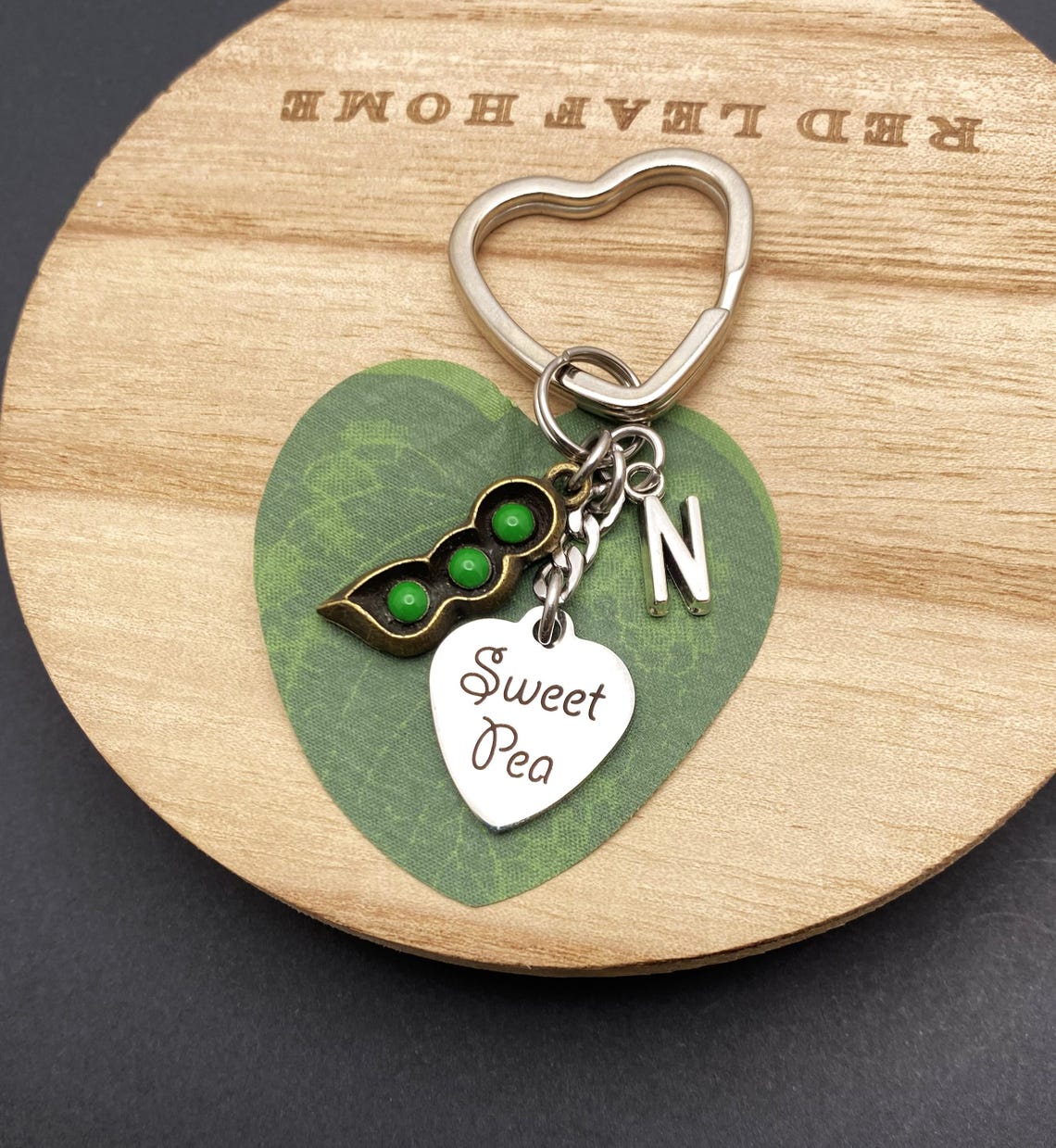 SWEET PEA KEYCHAIN Personalized With Initial Charm - "sweet Pea ...