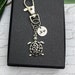 FILIGREE TURTLE KEYCHAIN Personalized With Initial Charm - Keychain ...