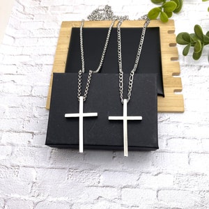 XL Large Stainless Steel Thick CROSS NECKLACE for Man or Woman, Chain ...
