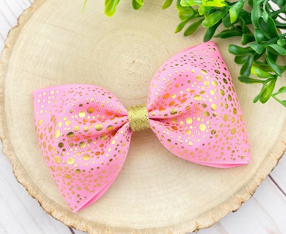 Pink Cheer Bow Pink Competition Bow Gymnastics Bow Pink and - Etsy