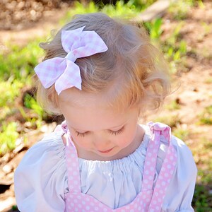 Pink Gingham Bows, Pink Hair Bows, Girls Pink Bows, Pink Easter Hair ...