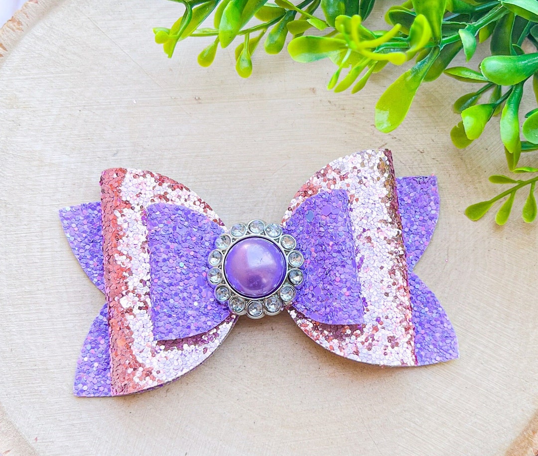 Pink Glitter Hair Bow Pink Glitter Hair Clips Lavender - Etsy