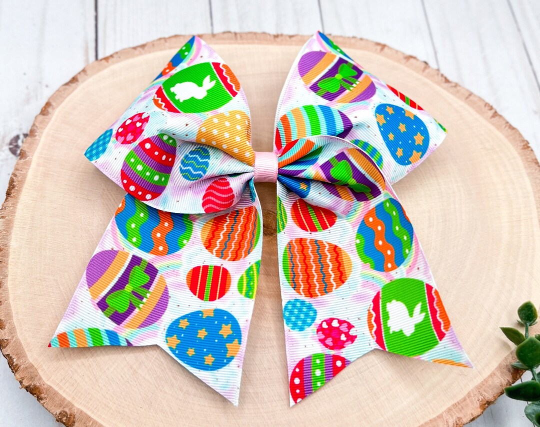 Easter Hair Bows, Easter Cheer Bow, Easter Egg Hair Clip, Big Easter ...