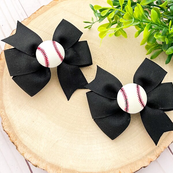 Baseball Hair Bows - Etsy