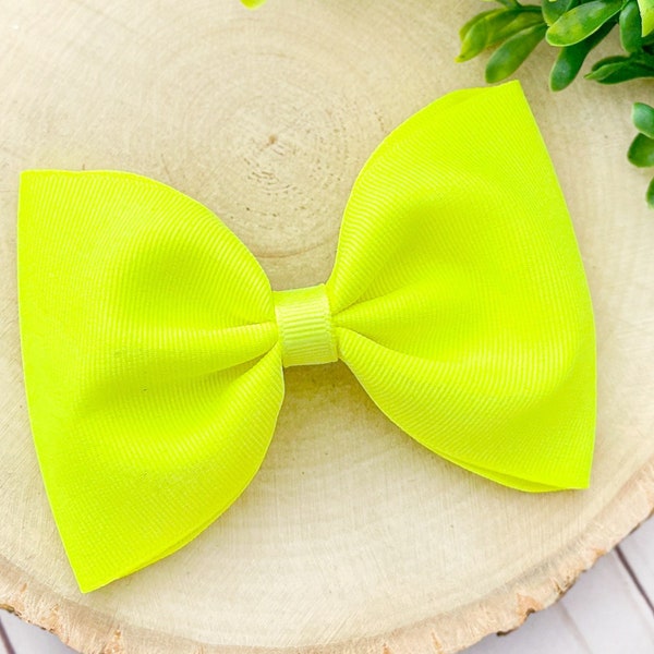 Neon Yellow Bow - Etsy