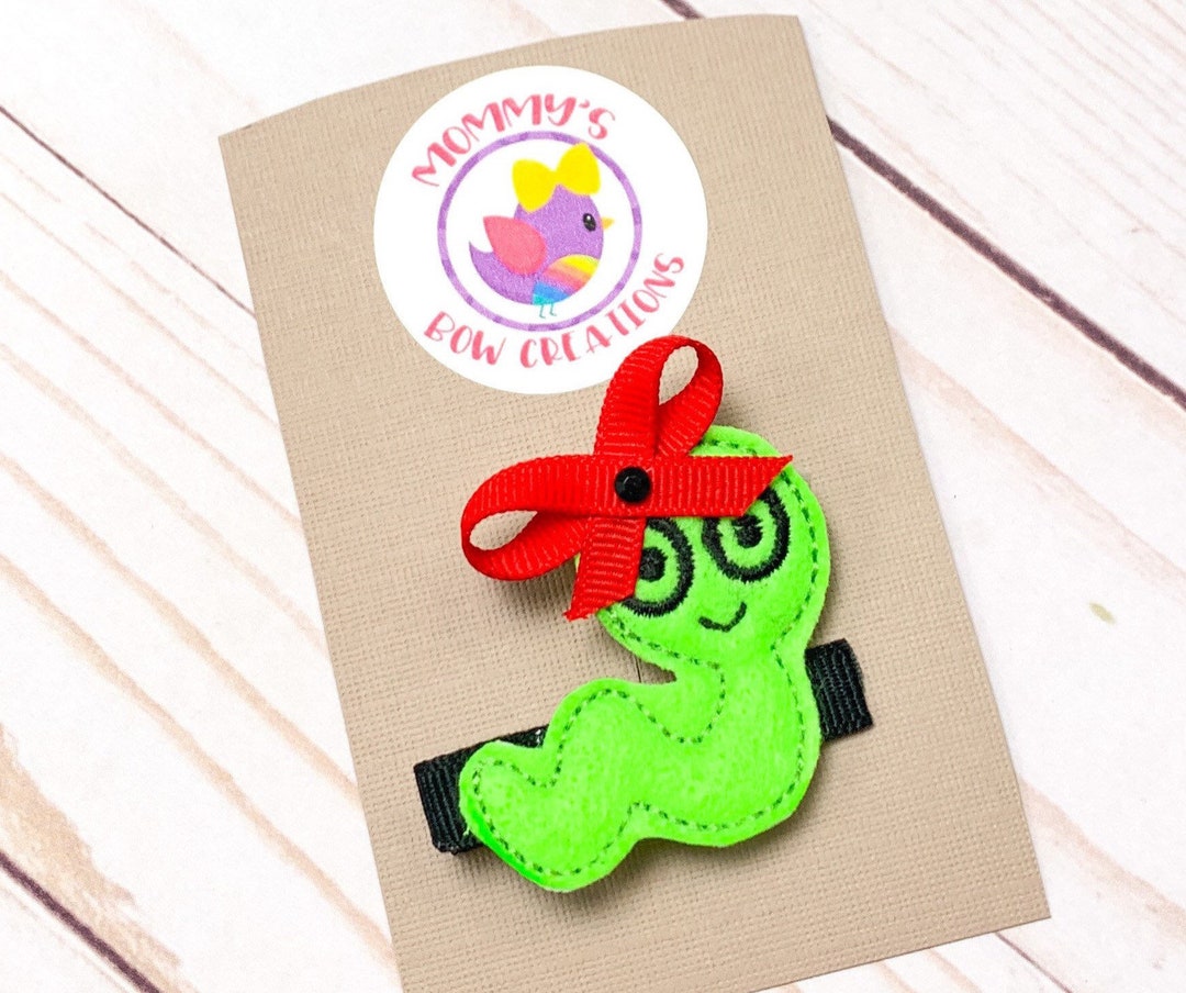 Bookworm Hair Clip, Book Worm Felt Clip, Book Worm Feltie, Reading Hair ...