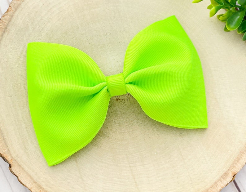 Neon Green Bow Neon Green Hair Bow Neon Green Cheer Bow - Etsy