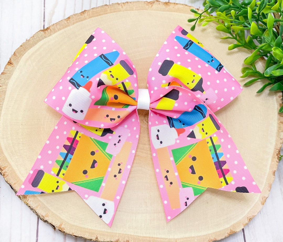 Crayon Hair Bows, Crayon Bow, Back to School Bows, First Day of School ...