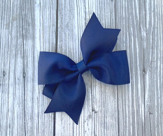 Navy Blue Hair Bow Navy Blue Bow Navy Blue Headband Navy | Etsy