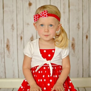 Polkadot Headband, Red Headband, Polka Dot Headband, Red Bow Headband ...