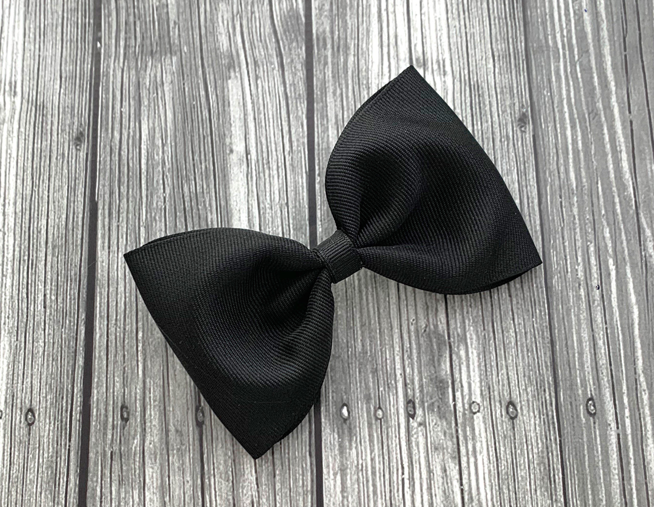 Black Hair Bow Black Bow Solid Black Hair Bow Large Black | Etsy