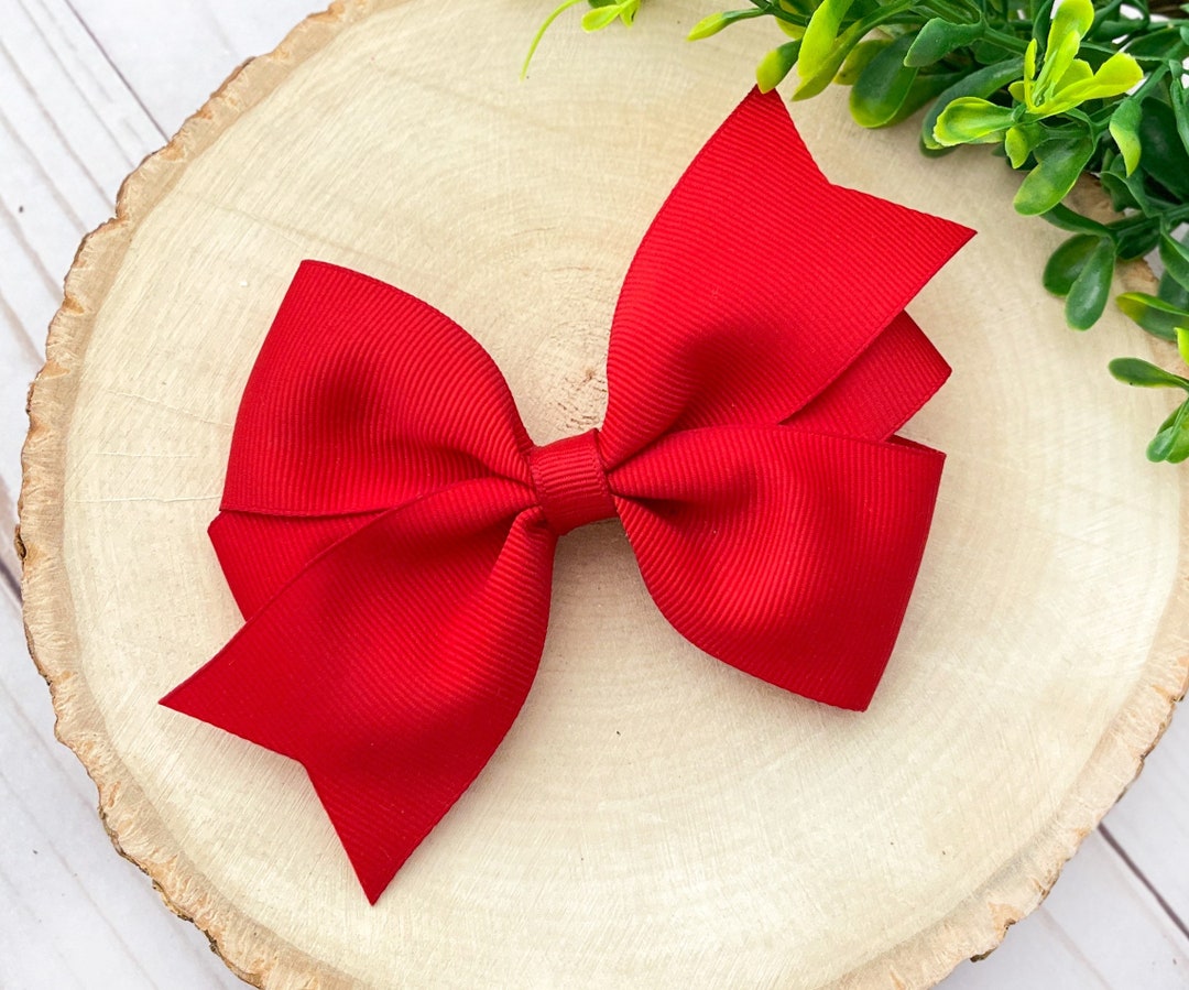 Red Baby Bow Headband, Solid Red Hair Bow, Valentine's Day Baby ...