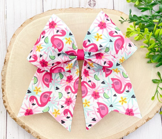 Flamingo Hair Bow Flamingo Bow Summer Hair Bow Flamingo | Etsy