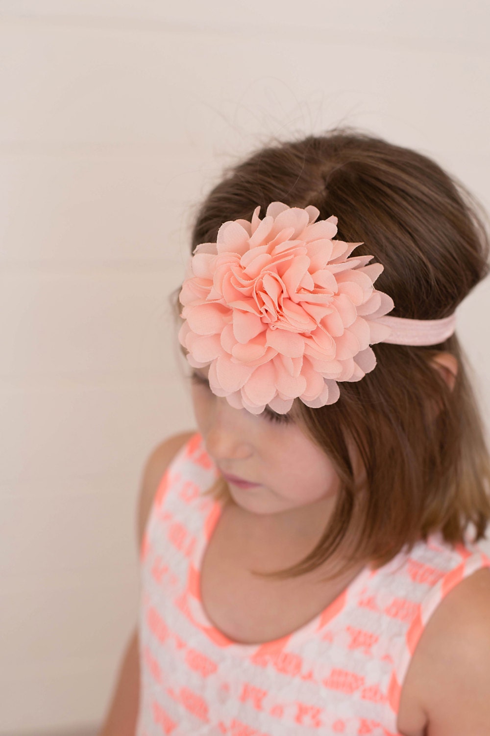 Peach Flower Headband, Peach Headband, Peach Flower Clip, Peach Hair ...