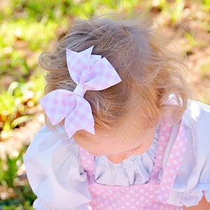 Pink Gingham Bows, Pink Hair Bows, Girls Pink Bows, Pink Easter Hair ...
