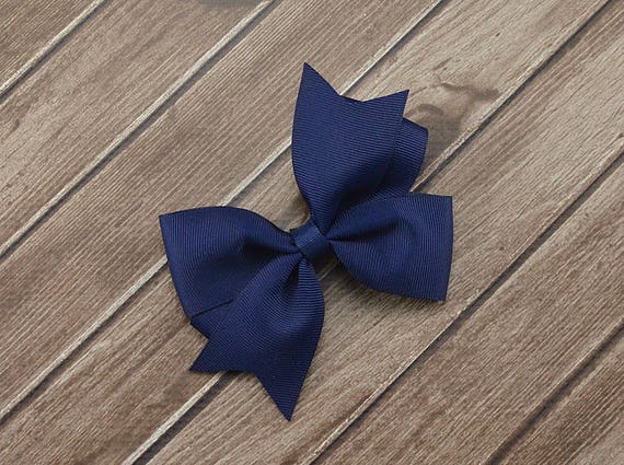 Navy Blue Hair Bow Navy Blue Bow Navy Blue Headband Navy | Etsy
