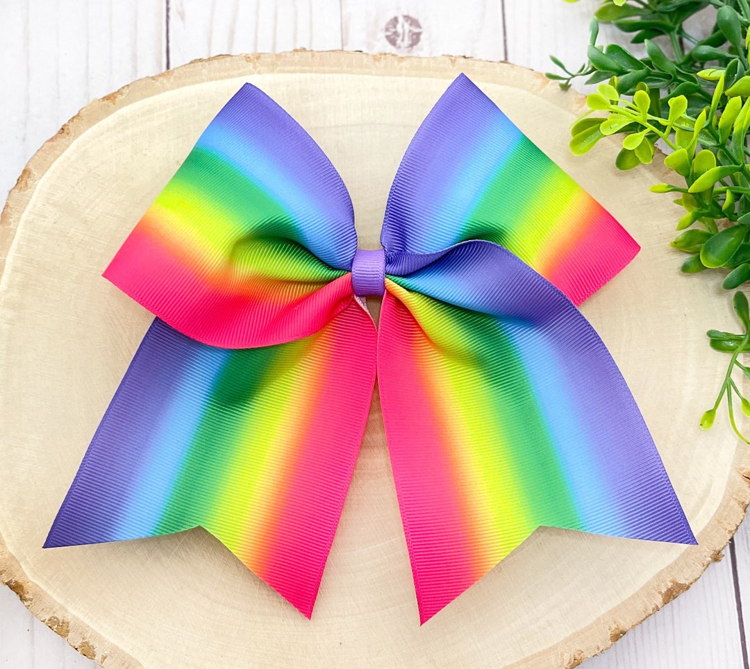 Rainbow Hair Bows, Rainbow Bows, Rainbow Soccer Bows, Large Rainbow ...