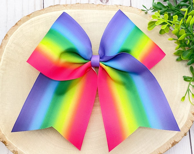 Rainbow Hair Bows, Rainbow Bows, Rainbow Soccer Bows, Large Rainbow ...