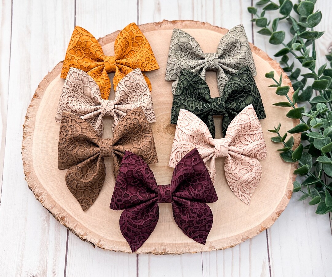 Sailor Hair Bow, Sailor Faux Leather Hair Bow, Fall Hair Bows, Leather ...