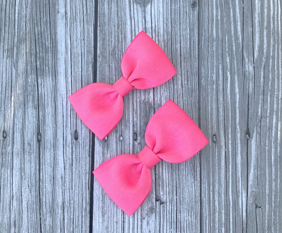 Hot Pink Hair Bows Hot Pink Bows Pink Pigtail Hair Bows Hot | Etsy