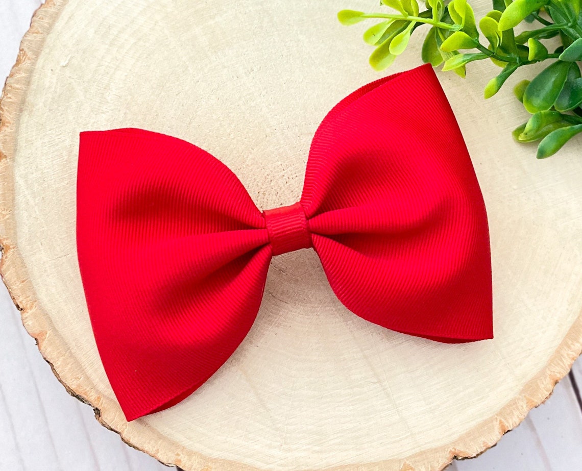 Red Hair Bow Red Bow Solid Red Hair Bow Uniform Bow Solid | Etsy