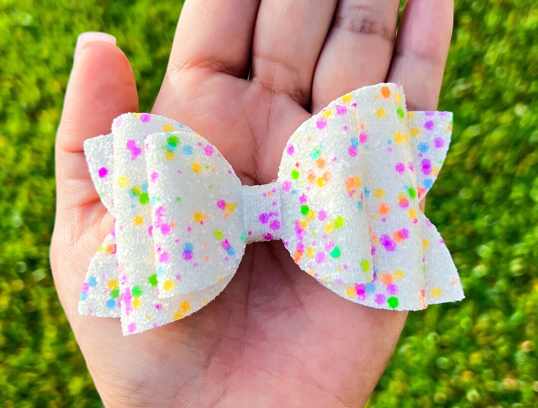 Neon Glitter Hair Bow Neon Glitter Pigtail Bows Neon Bow - Etsy