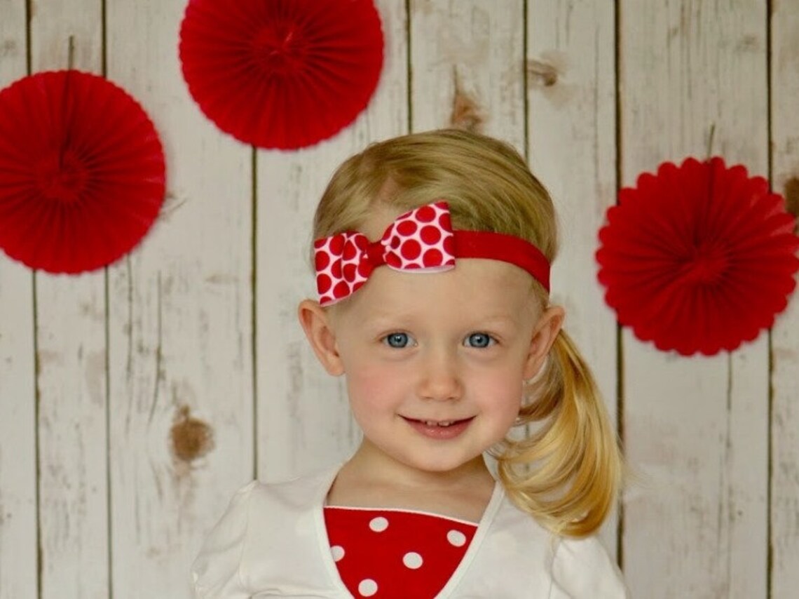 Polkadot Headband Red Headband Polka Dot Headband Red Bow - Etsy