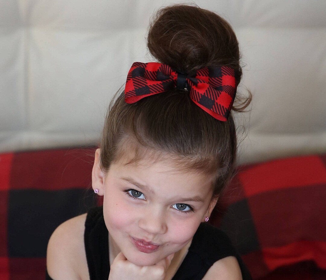 Buffalo Plaid Bow, Plaid Hair Bow, Large Plaid Bow, Large Red Bow ...