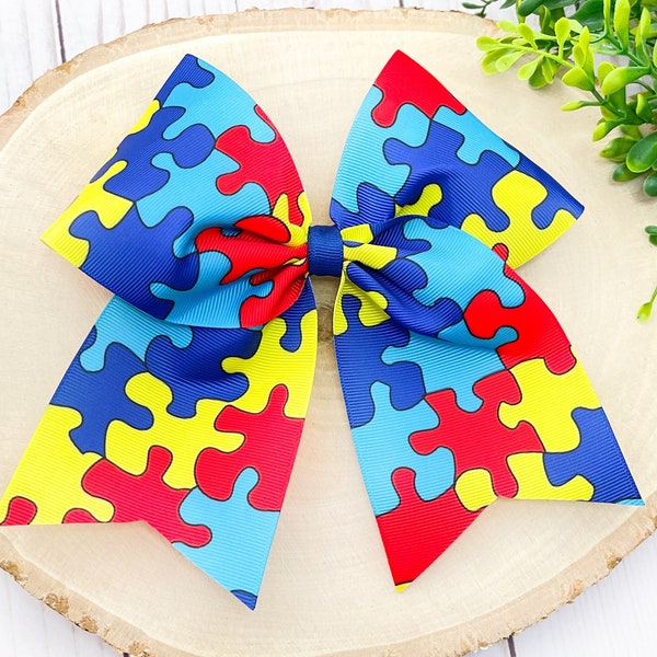 Autism Awareness Bow - Etsy