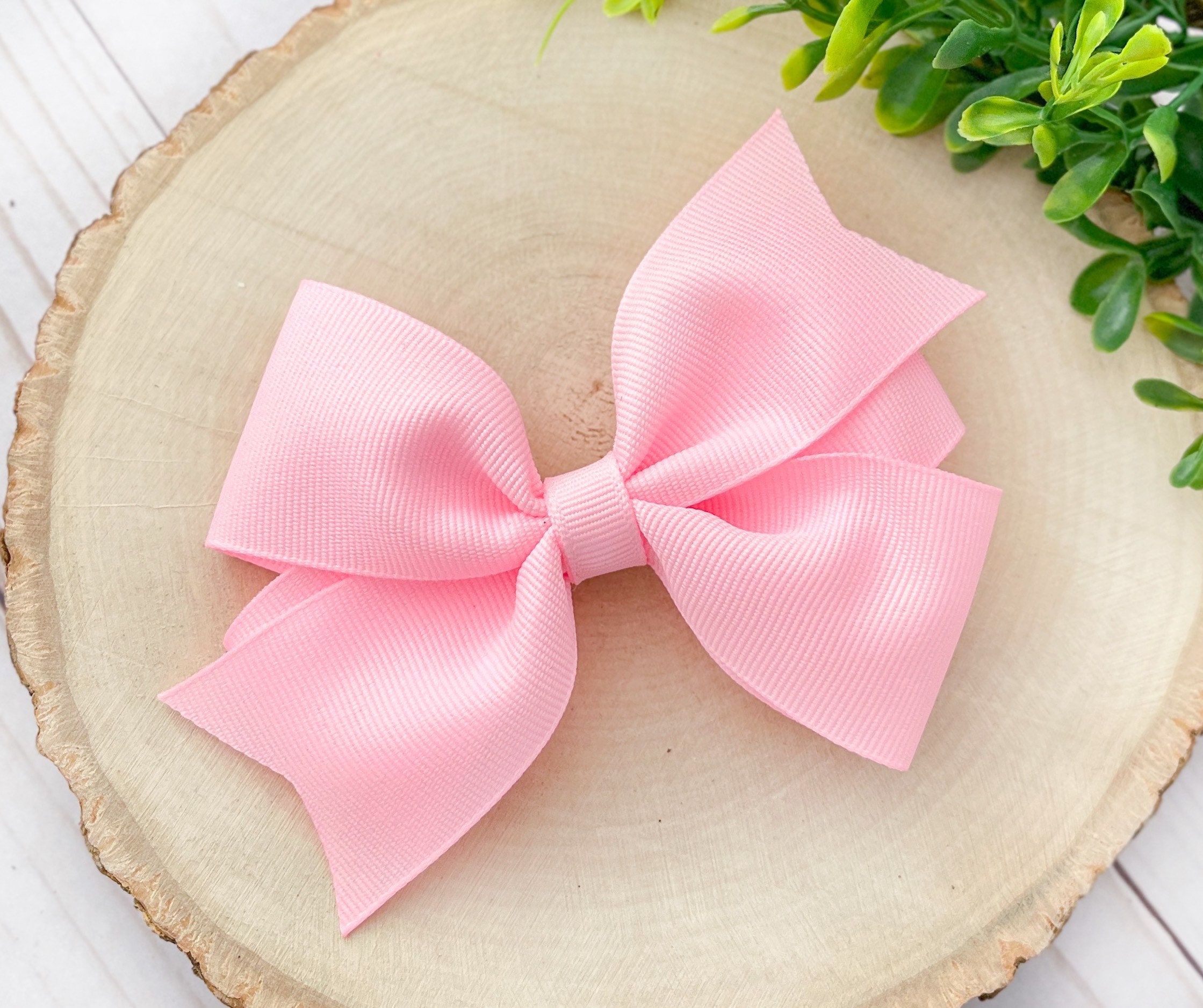 Solid Pink Hair Bow Pink Bow Headband Flower Girl Bow Pink - Etsy España