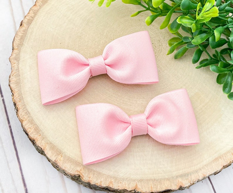 Light Pink Hair Bows Pink Bows Pink Pigtail Bows Tuxedo | Etsy