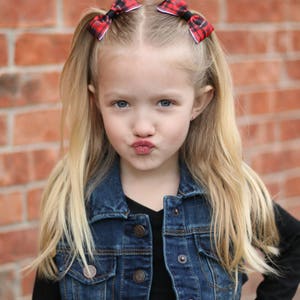 Plaid Pigtail Bows, Plaid Hair Bows, Plaid Bow Clips, Plaid Clips ...