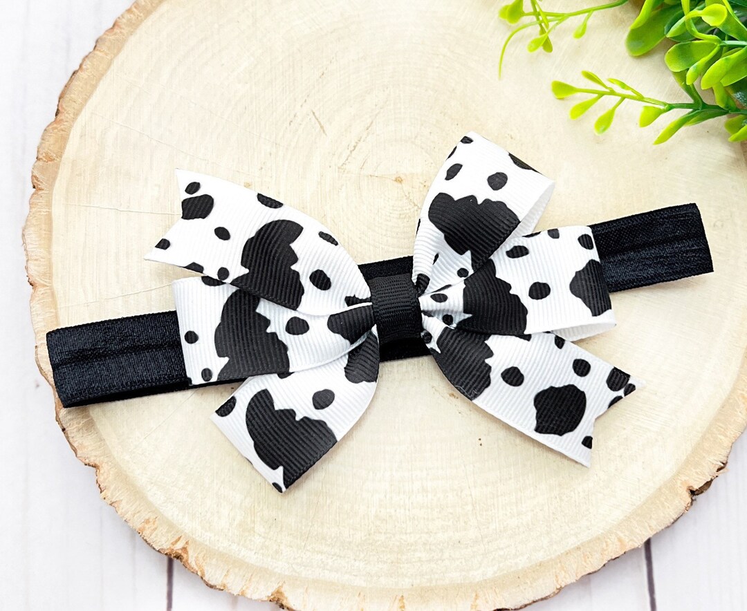 Cow Headbands Cow Print Headbands Cow Hair Bows Cow Bow - Etsy