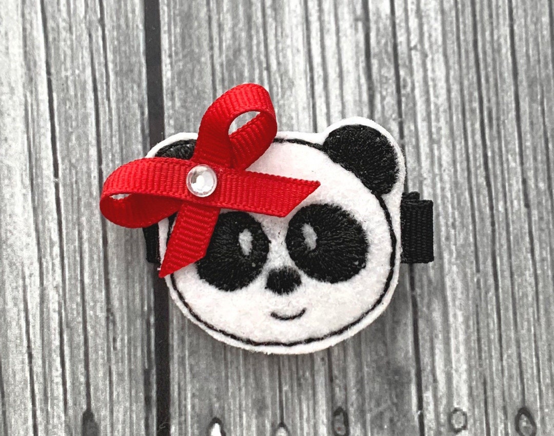 Panda Hair Clips, Zoo Hair Clips, Panda Hair Bow, Panda Feltie, Panda ...