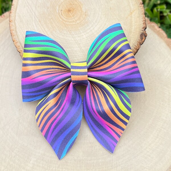 Zebra Hair Bow - Etsy