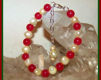 Red Ruby & Red Quartz Bead Extendable Bracelet OOAK Root | Etsy