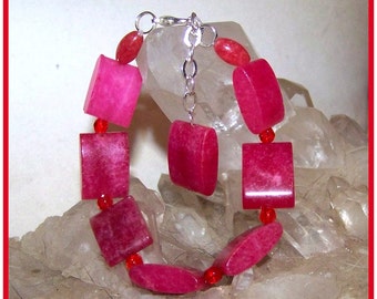 Red Ruby & Red Quartz Bead Extendable Bracelet OOAK Root | Etsy