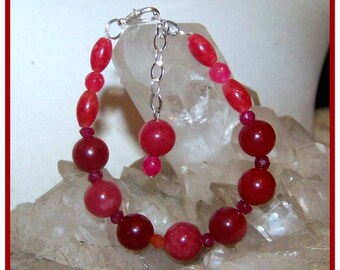 Red Ruby & Red Quartz Bead Extendable Bracelet OOAK Root | Etsy