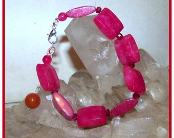 Red Ruby & Red Quartz Bead Extendable Bracelet OOAK Root | Etsy