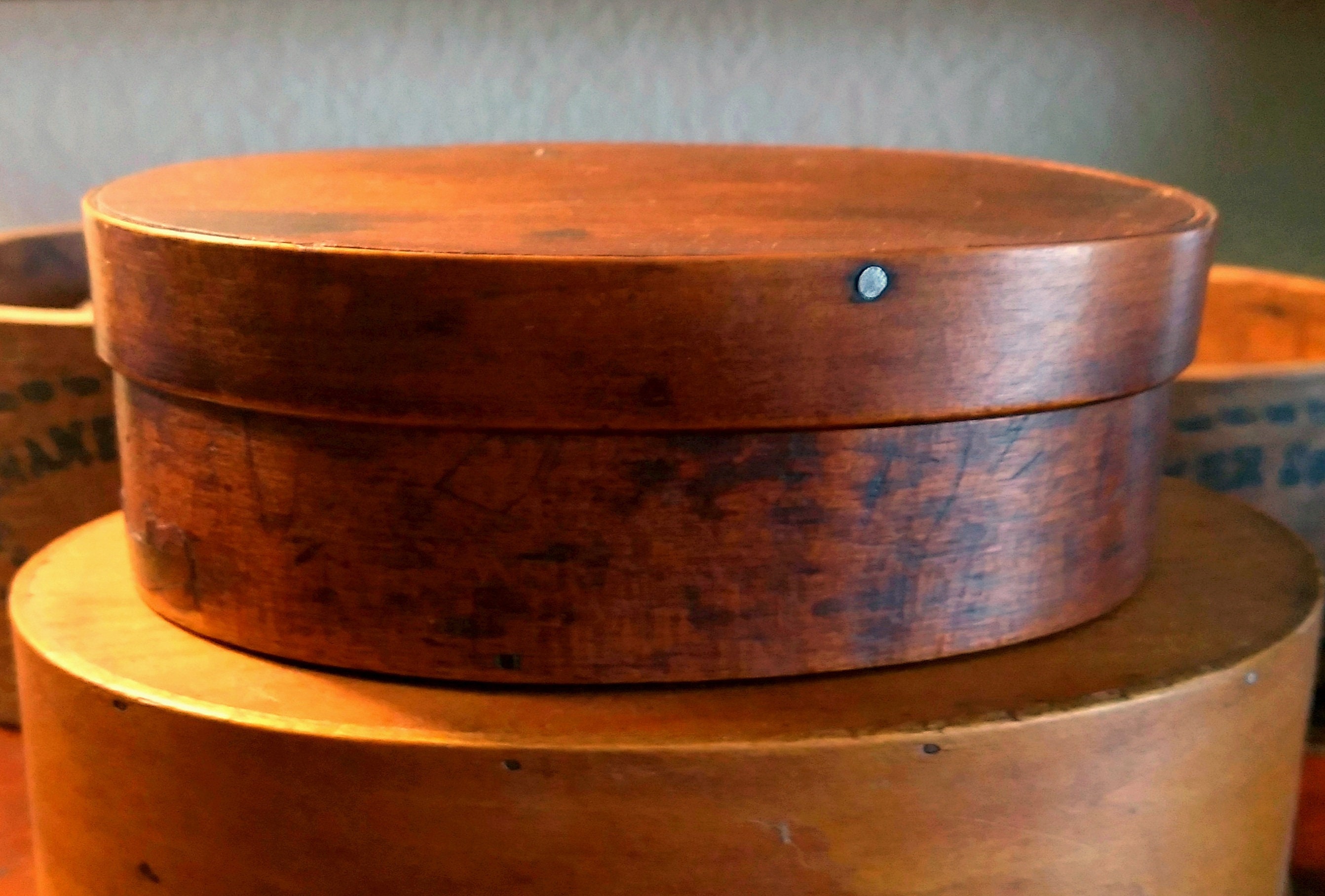 Antique Shaker Small 0val Wooden Covered Box 1800s New England Shaker ...