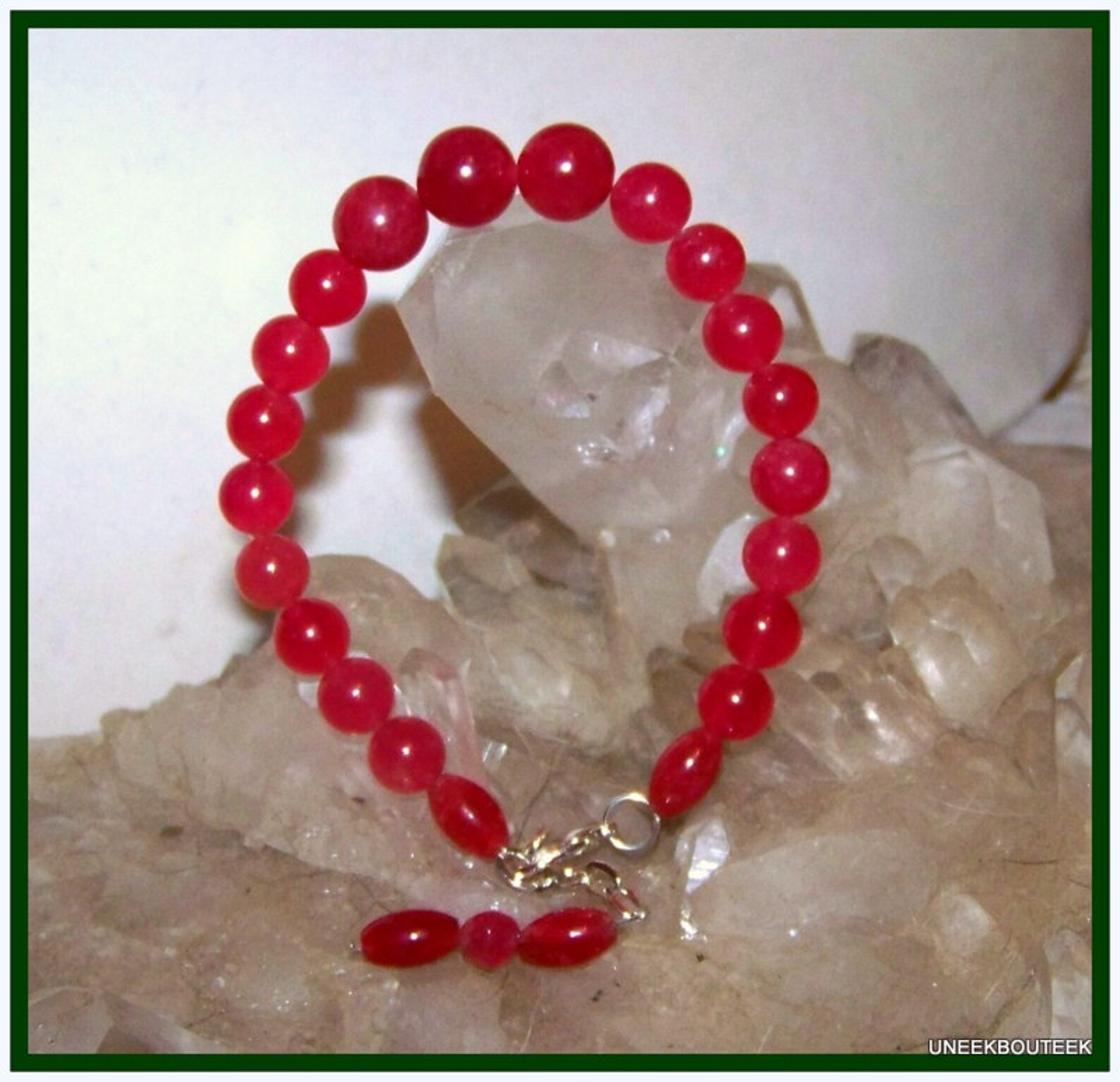 Red Ruby & Red Quartz Bead Extendable Bracelet OOAK Root Chakra ...