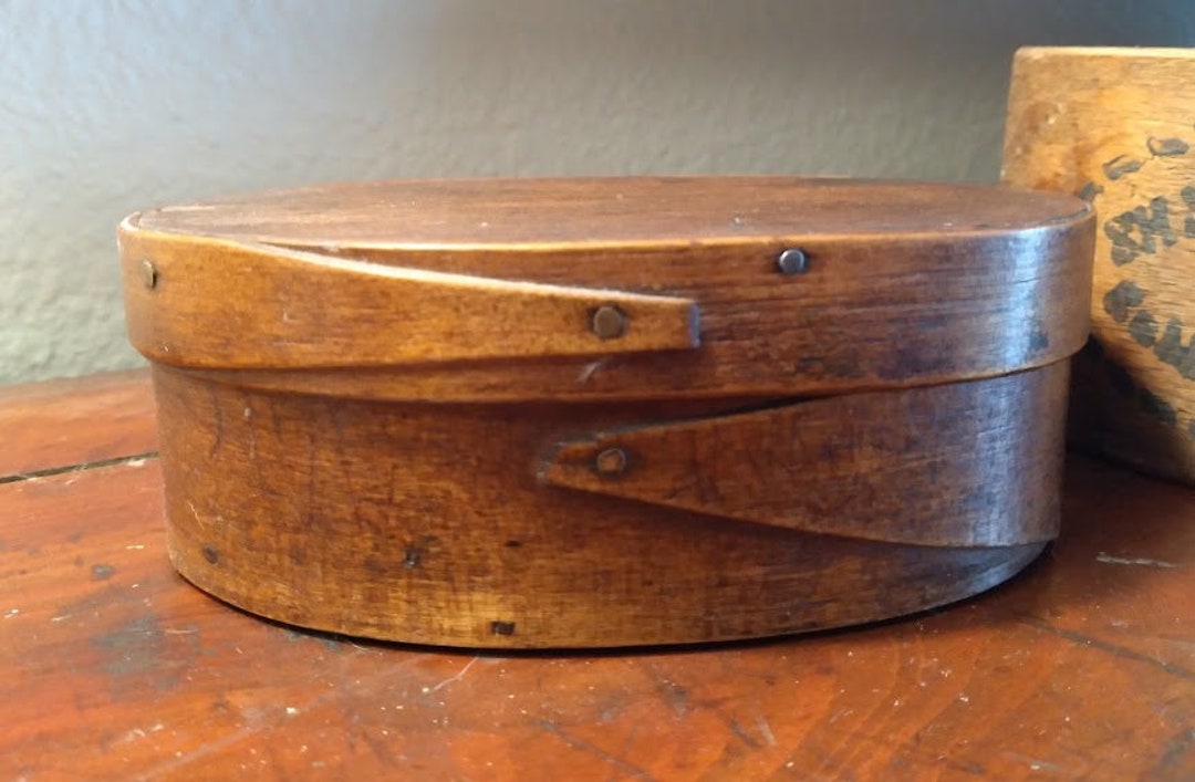 Antique Shaker Small 0val Wooden Covered Box 1800s New England Shaker ...