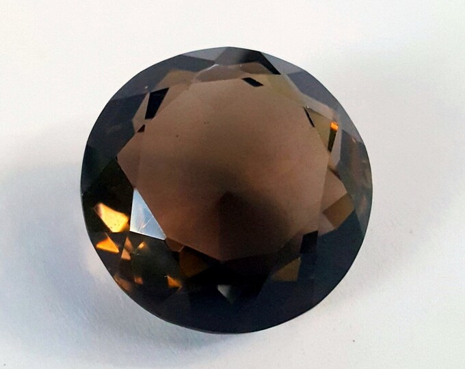 Large Round Smokey Quartz Gemstone - 55.5cts - Excellent Clarity ...