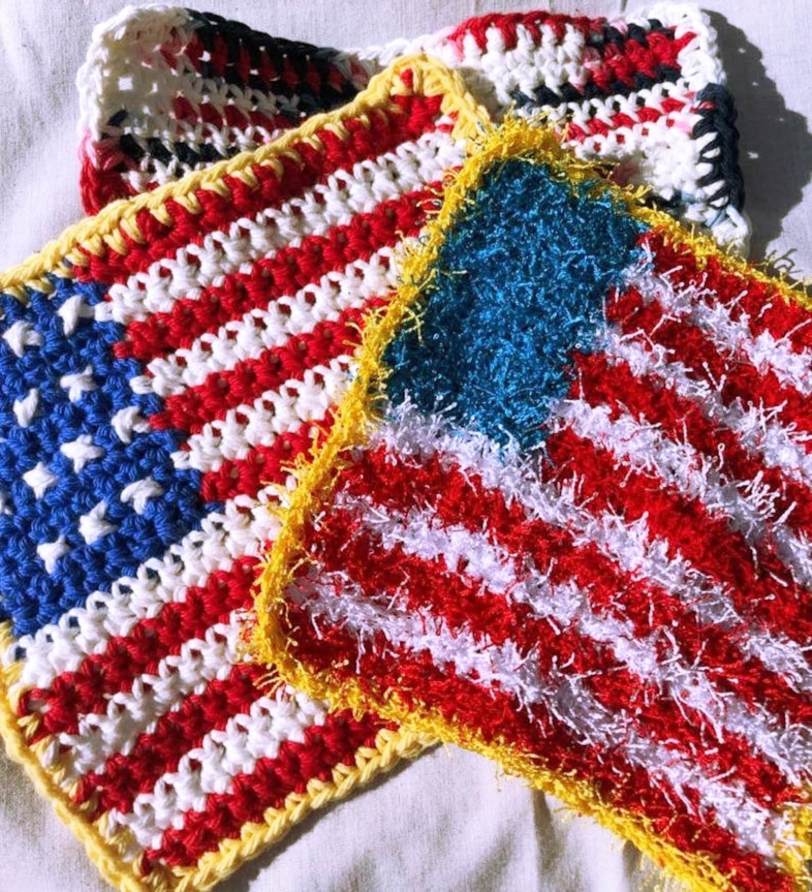 United States Flag Dishcloths and Pan Scrubbie | Etsy