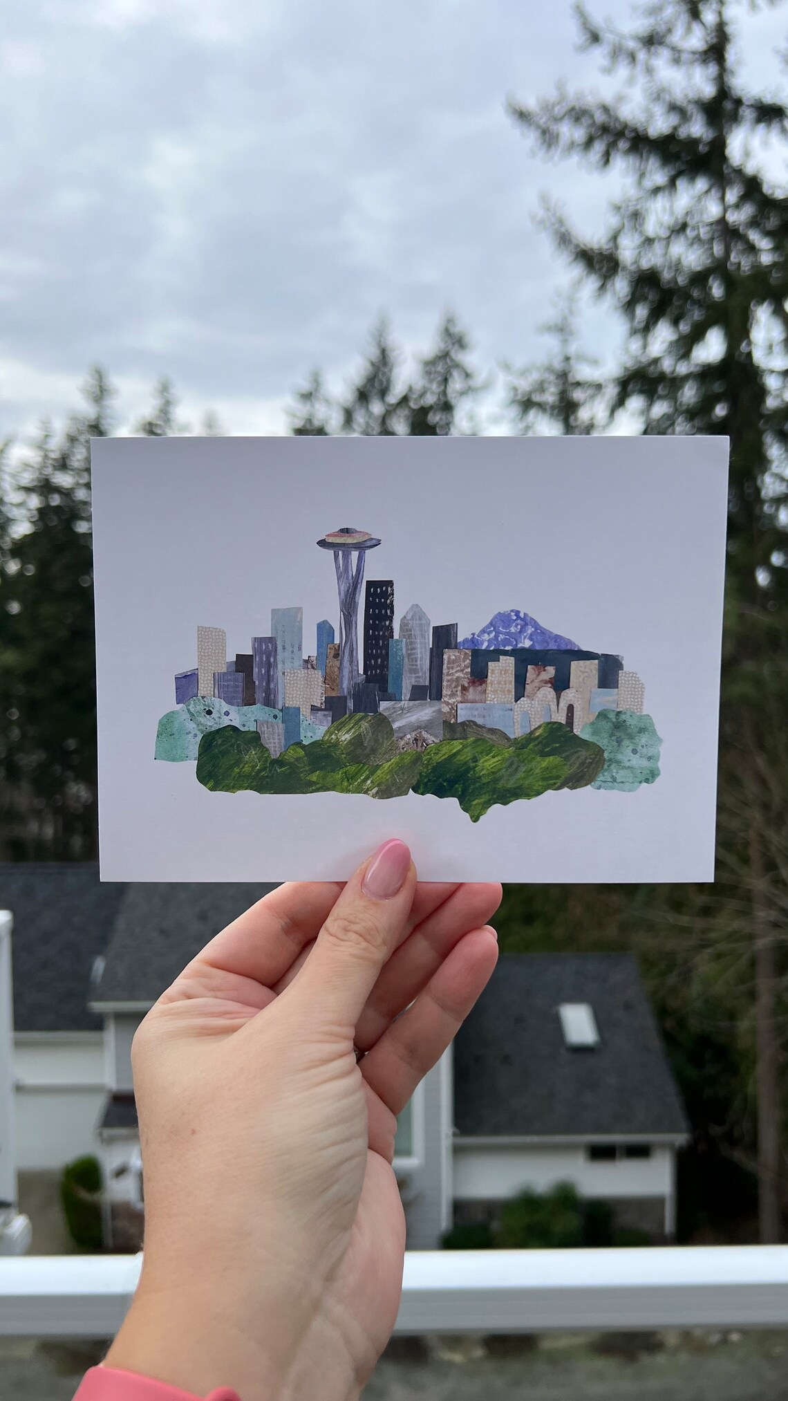 Seattle View From Kerry Park, High Quality Art Print, Handmade Paper ...