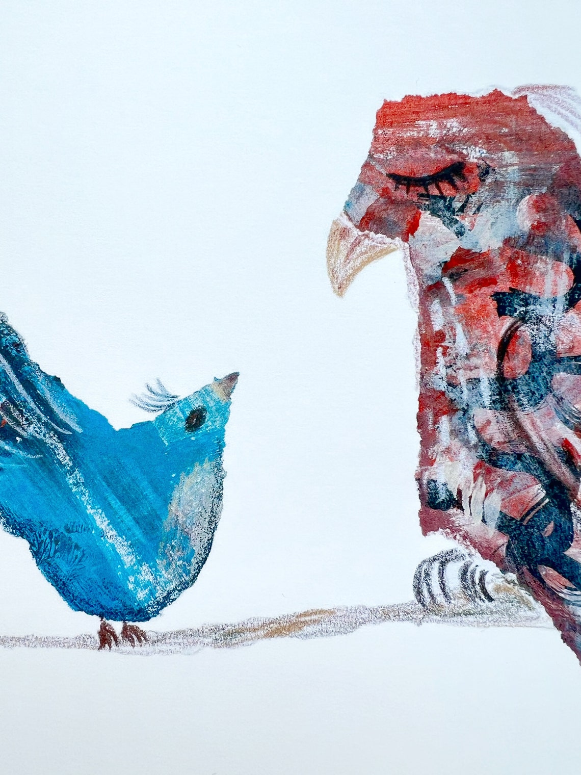 Paper Collage Birds Art Prints - Etsy