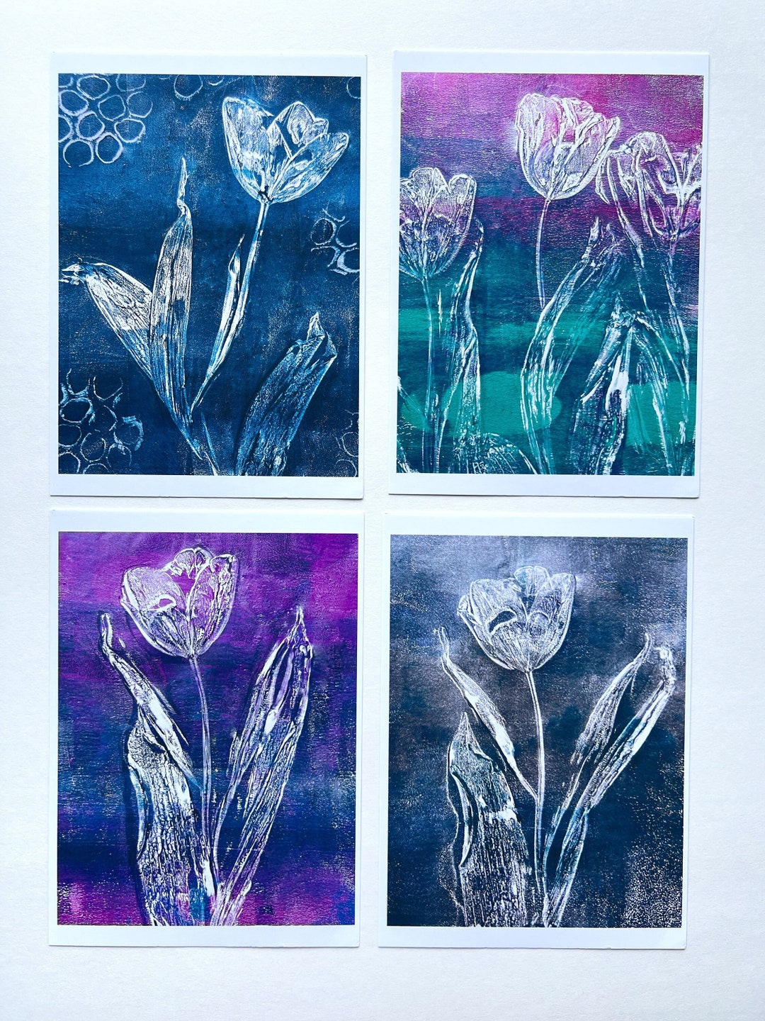Tulip Art Prints from Original Gel Prints - Etsy