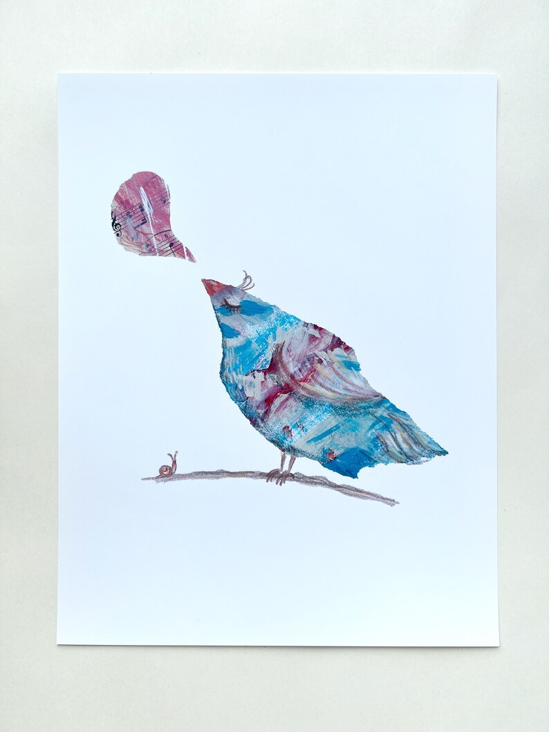 Paper Collage Birds Art Prints - Etsy